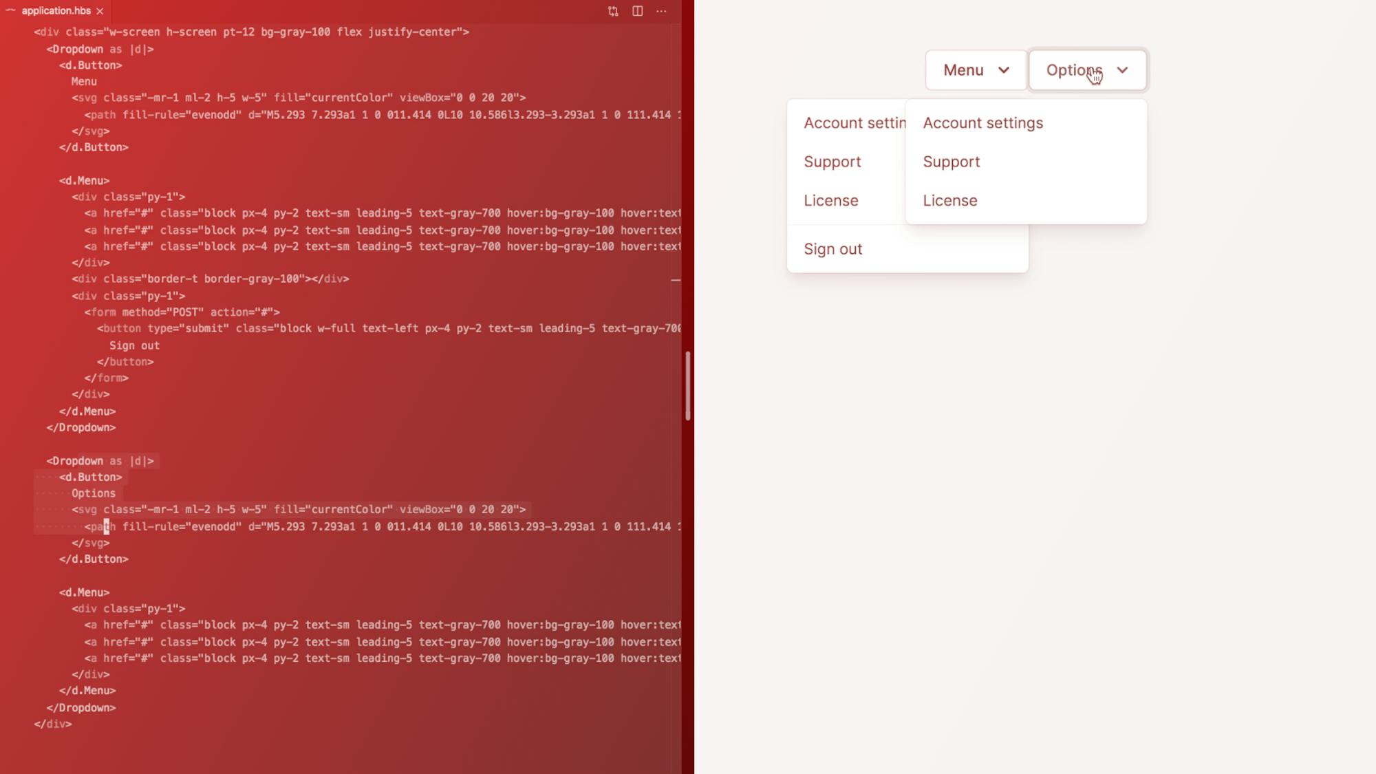 Making The Button And Menu Reusable Contextual Components In Octane Embermap