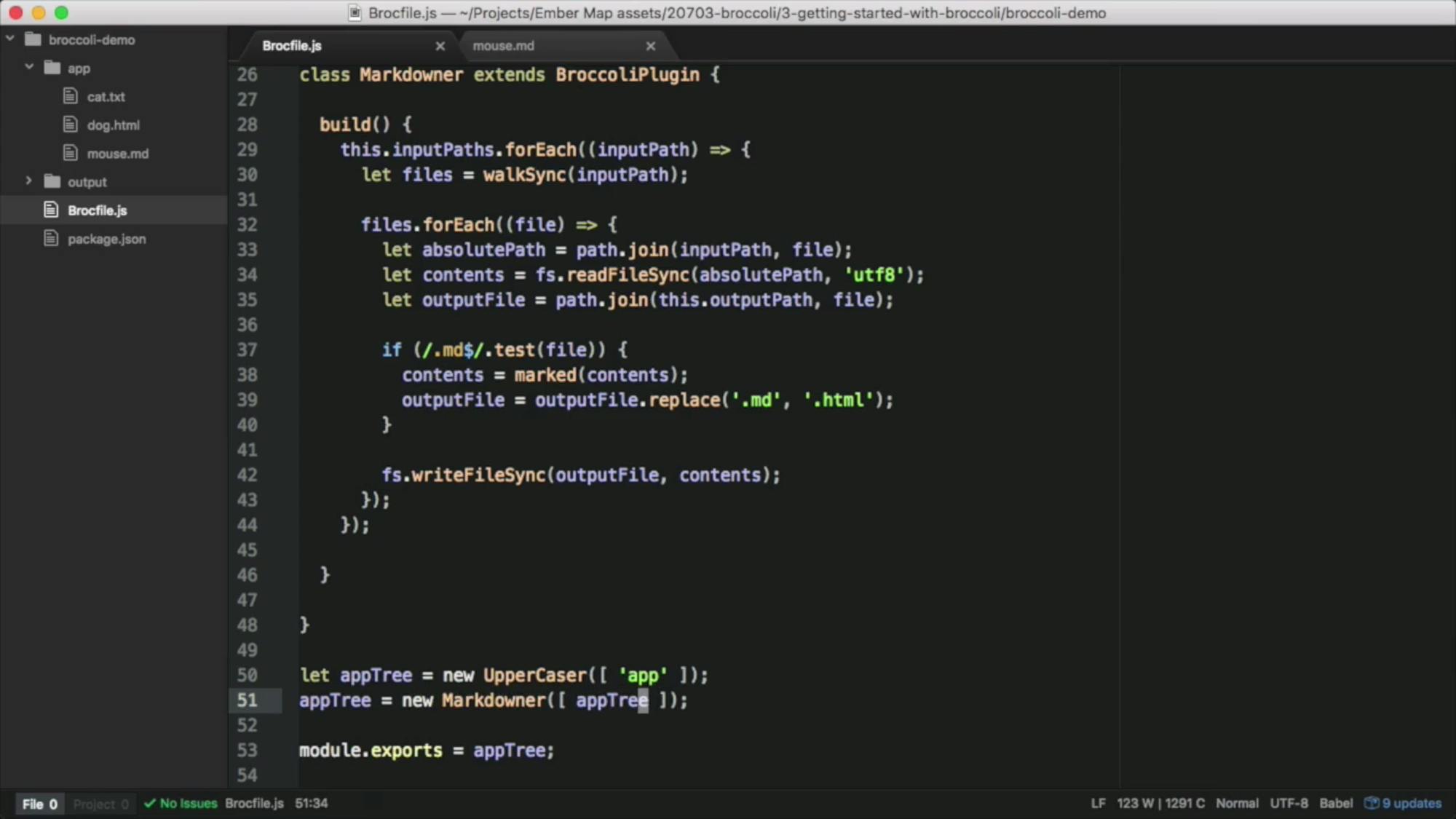 A Markdowner, and plugin composition | Intro to Broccoli.js | EmberMap
