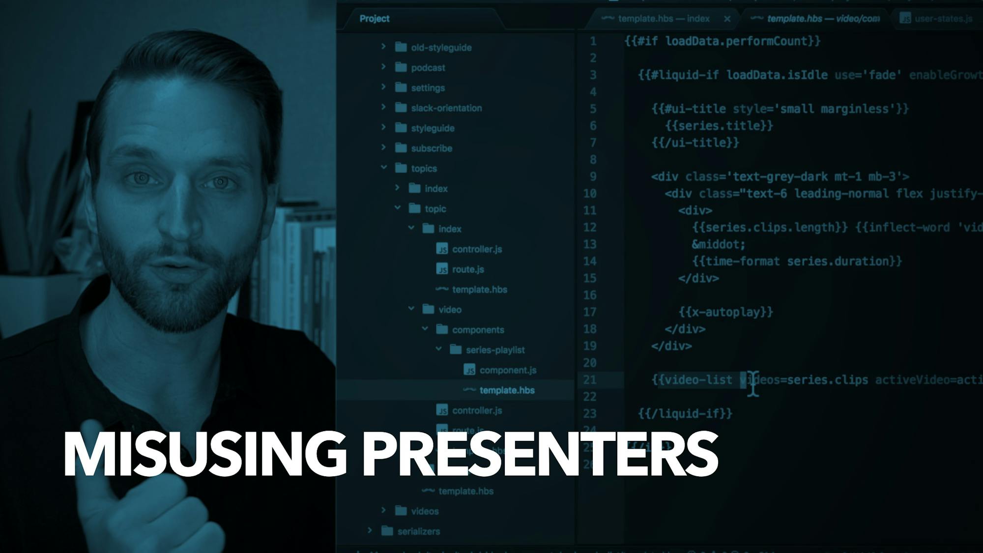 Misusing presenters | Let's build a feature: Video views | EmberMap