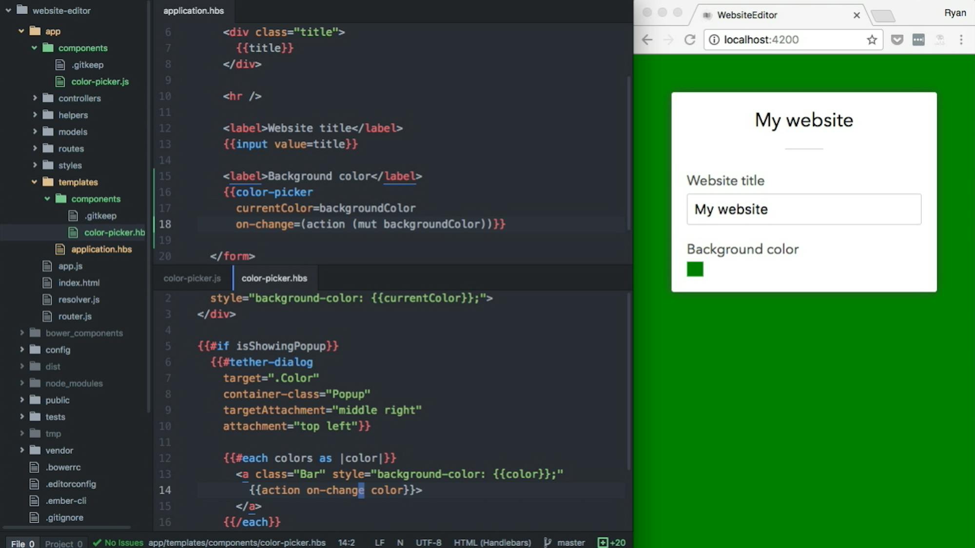 Data down actions up | Component side effects | EmberMap
