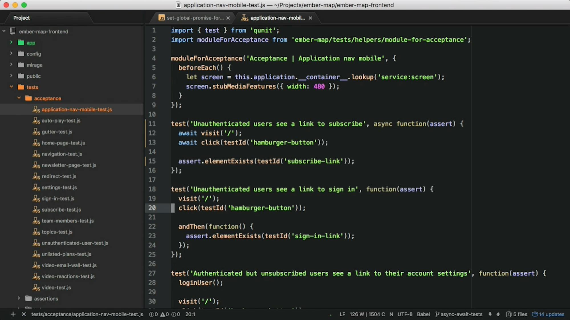 Testing with async/await | EmberMap